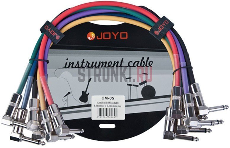 JOYO CM-05 Cables, набор инструментальных кабелей-патчей длинной 36 см, 6 шт, JACK-JACK 6,3 мм ...