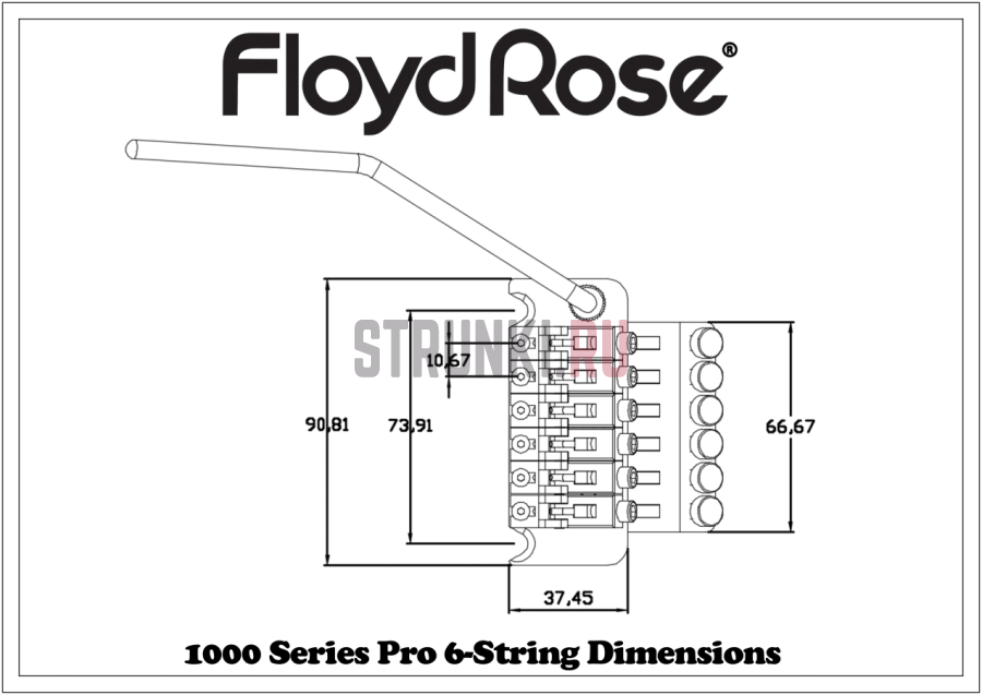 Тремоло система Floyd Rose 1000 Series Pro FRTP1000S, сустейн блок - 37 ...