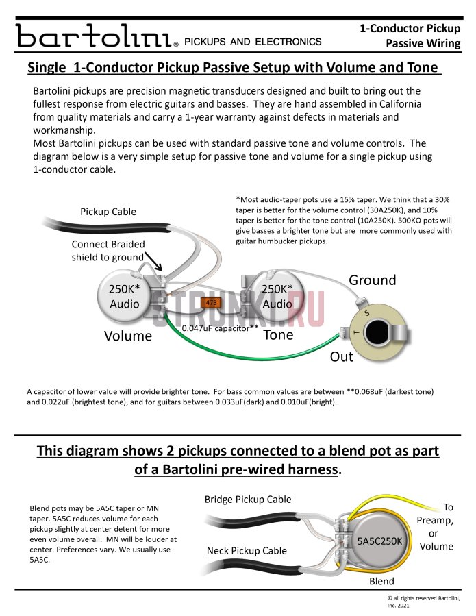 Звукосниматель для 4-струнной бас-гитары P-Bass, черный, Bartolini 8S Original Series, Split ...